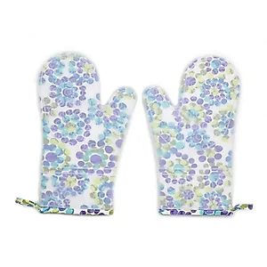 Evelyne GMT-10301 Silicone Heat Resistant Gloves Oven Mitts with Cotton Cloth Comfort Lining