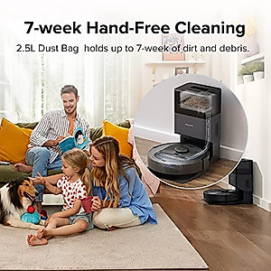 roborock Q5+ Robot Vacuum with Self-Empty Dock, Hands-Free Cleaning for up to 7 Weeks, 2700Pa Max Suction, 180mins Max Run-Time, Compatible with Alexa, Perfect for Hard Floors, Carpets, and Pet Hair