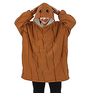 Wearable Blanket Sweatshirt Sherpa Oversized Hoodie TV-Blanket with Sleeves and Pockets for Adults Men Women Teens One Size Fits All