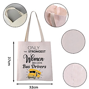 VAMSII Bus Driver Tote Bag Bus Driver Appreciation Gifts for Women Funny Bus Driver Gifts Shoulder Shopping Bag (WT-Bus Driver tote)