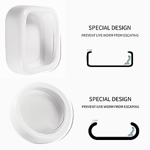 Reptile Food Bowls Ceramic Round Reptile Water Food Dish, Pet Food Bowl for Lizards, Small Snakes, Young Bearded Dragons, Gecko Tortoise Spider (White, Medium-2Pack)