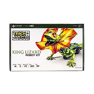 Elenco Teach Tech King Lizard, Interactive Lizard Robot Kit, STEM Creative Toys for Kids 10+ includes Assembly Parts