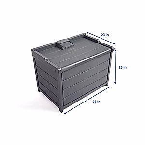 BenchSentry by Genie Package Delivery Box for Outside - Protects Packages from Theft and Weather Damage - Slate