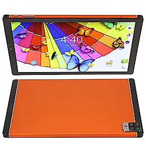 PUSOKEI Android 10.0 Tablet PC,10in IPS HD Display,6GB RAM 256GB ROM,5MP 8MP Dual Camera,MTK6753 Octa Core CPU,Dual Band WiFi,Bluetooth,7000mAh,US Plug(Orange)