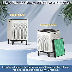 300 Replacement Filter for Coway AIRMEGA Max2 300/300S Combined True HEPA with Activated Carbon 2-in-1 Filter, AP-1515-FP