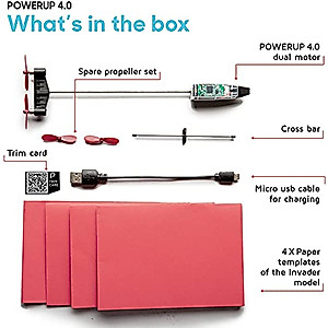 POWERUP 4.0 The Next-Generation Smartphone RC Controlled Paper Airplane Kit. Easy to Fly with Autopilot & Gyro Stabilizer. For Hobbyists, Pilots, Tinkerers. STEM Ready with DIY Modular Kit