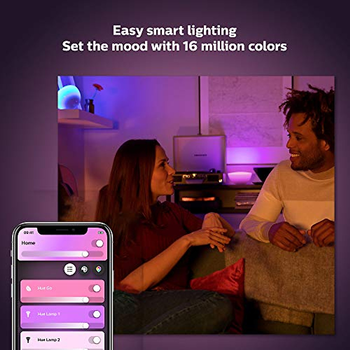 Philips Hue Go White and Color Portable Dimmable LED (Bluetooth & Zigbee) Smart Light Table Lamp, White