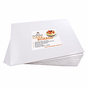 10"x14" Rectangle White, Waxed Greaseproof Finish, Board Cardboard, Sturdy Corrugated CakeBoard, Pack of 25