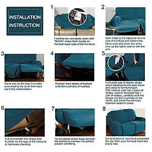 Loveseat Recliner Slipcover, 2 Seat Stretch Reclining Love Seat, Slipcover Recliner Loveseat Sofa Cover with Side Pocket, Anti-Slip Elastic Chair Covers Furniture Protector for Kids, Pets, Dog and Cat