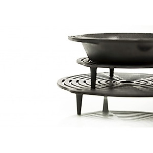Petromax Cast Iron Stack Grate for Dutch Ovens, Prevent Bottom Burning and Evenly Distribute Heat, Can Also Place Directly in The Campfire or on The Table as a Trivet, 9"