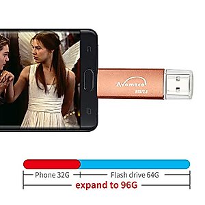 Avomoco 128GB USB Flash Drive for Android Phones,Tablets and PCs, Photo Memory Drive for Android Phone,for Samsung Galaxy S7/S6/S5/S4/S3/Note5/4/3/2,A7/A8/A9,C5/C7 etc.(for Micro Port&USB A Port)