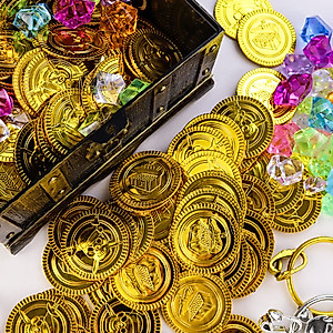 AEVBSOY Pirate Treasure Chest Toys Kids Storage Pirate Treasure Chest Adventurous Treasure Box with Lock Toy Treasure Chest Box for Kids Boys for Props Party Favors Decoration