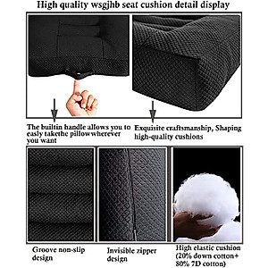 WSGJHB Office Chair Cushion Pillow Adult Car Booster Seat Cushions for Short People Effectively Increase Field of View Lower Back Fatigue Relief, Seat Cushions for Cars, Office, Home (Black C)