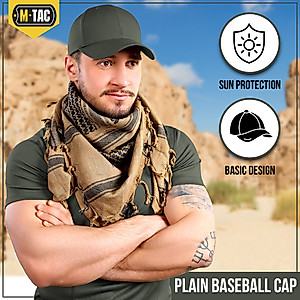 M-Tac Tactical Baseball Cap - Adjustable Plain Workout Ball Cap, Ripstop Hats for Men and Women (Army Olive, XL)