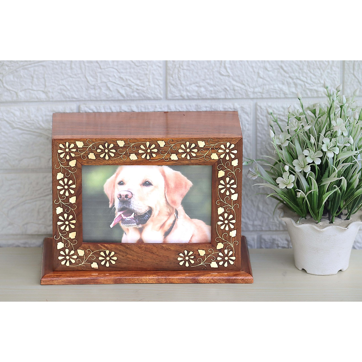 Wooden Photo Urns for Pet Ashes | Wood Cremation Urns | Decorative Urns | Funeral Urns | Handmade Urn for Cat and Dog | Keepsake Urns