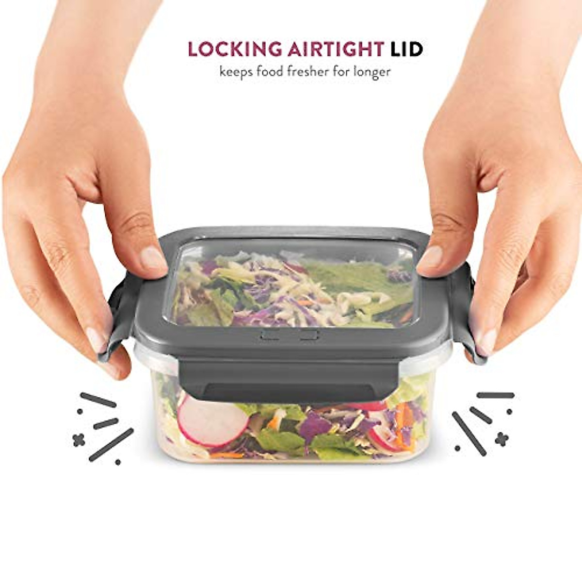 40-Piece Airtight Food-Storage Containers With Lids BPA-Free Durable Plastic Food-Containers Set - 100% Leakproof Guaranteed - Freezer, Microwave & Dishwasher-safe - Leftover, Meal Prep Etc (Gray)