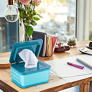 Aiend Wipes Dispenser, Baby Wipes Case with Lid Removable Wet Tissues Case Flushable Bathroom Storage Wipe Box Keep Wipes Fresh