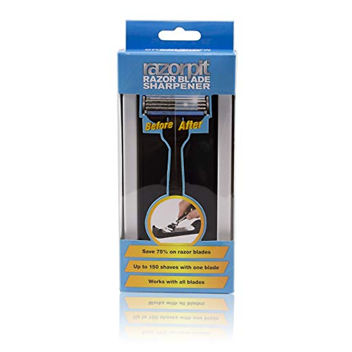 RazorPit Men's Razor Blade Sharpener, Black