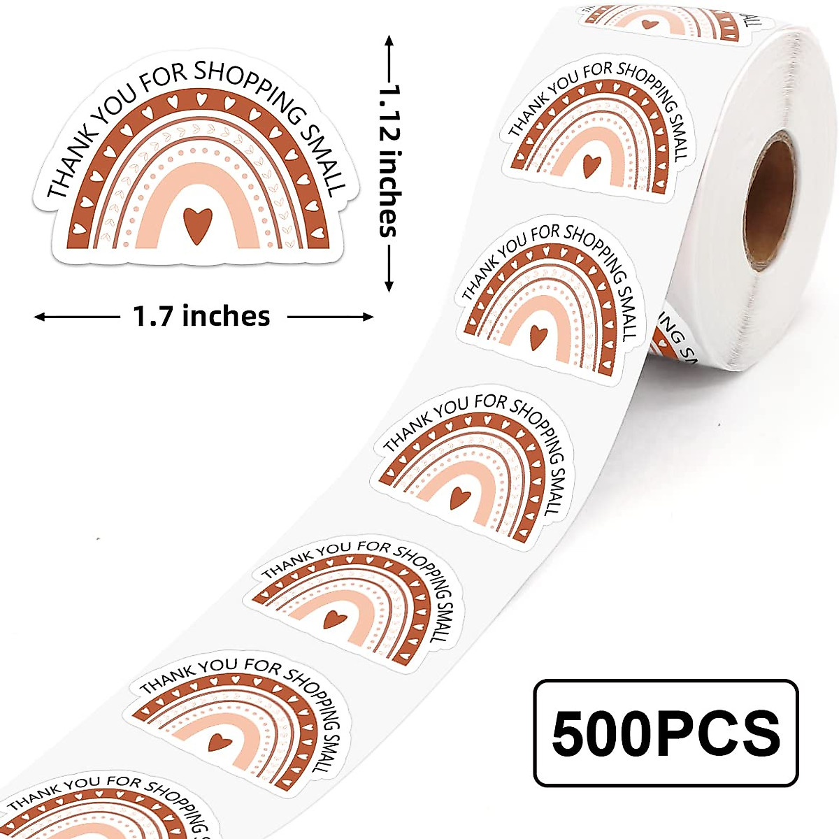 500 PCS Thank You for Shopping Small Cute Small Business Stickers, Thank You Stickers, Bakeries Packaging Stickers, Envelopes Stickers, Mail Envelopes Shipping Stickers for Small Business