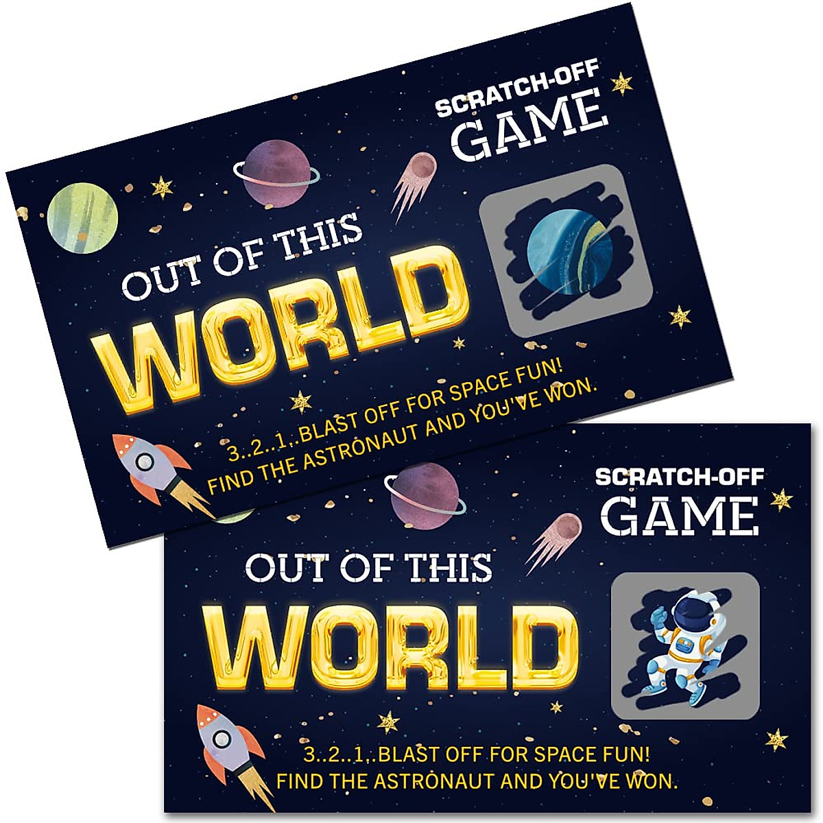 Haizct 50 Pack Rocket Ship Baby Shower Game Scratch Off Cards for Baby Shower, Baby Shower Activity and Idea (Out Of This World)