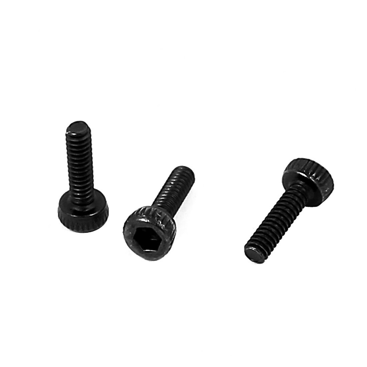 uxcell M1.4x5mm 14.9 Alloy Steel Hex Socket Head Knurled Cap Screw Bolt Black 20pcs