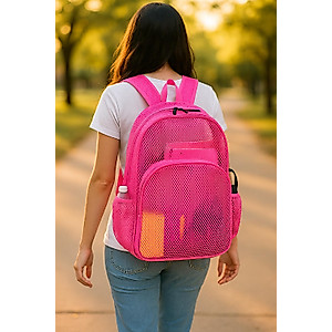 Eastsport Mesh Backpack With Adjustable Padded Shoulder Straps (Pink)