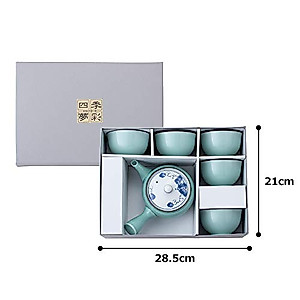 Hasamiyaki 31808 TCS014 Teapot Tea Ceremony Set, Grape Pattern, Includes Gift Box