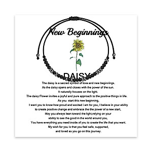 MAOFAED New Beginnings Morse Code Bracelet for Men Women New Beginnings Gift Inspirational Gift New Challenge Gift (new beginning code br)