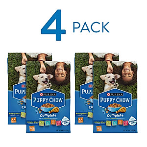 Purina Puppy Chow High Protein Dry Puppy Food, Complete With Real Chicken - (4) 4.4 lb. Bags