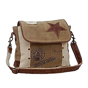 Leather Star Shoulder Bag,adjustable leather handle, leather trim and star accent