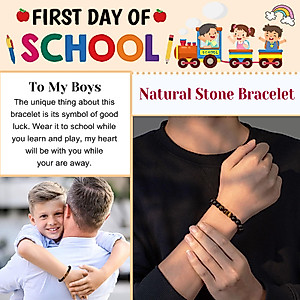 UNGENT THEM Back to School Stuff Mommy and Me Bracelet First Day of School Kindergarten Pre K Preschool 1st 2nd Second Third Grade Gifts for Boys Son