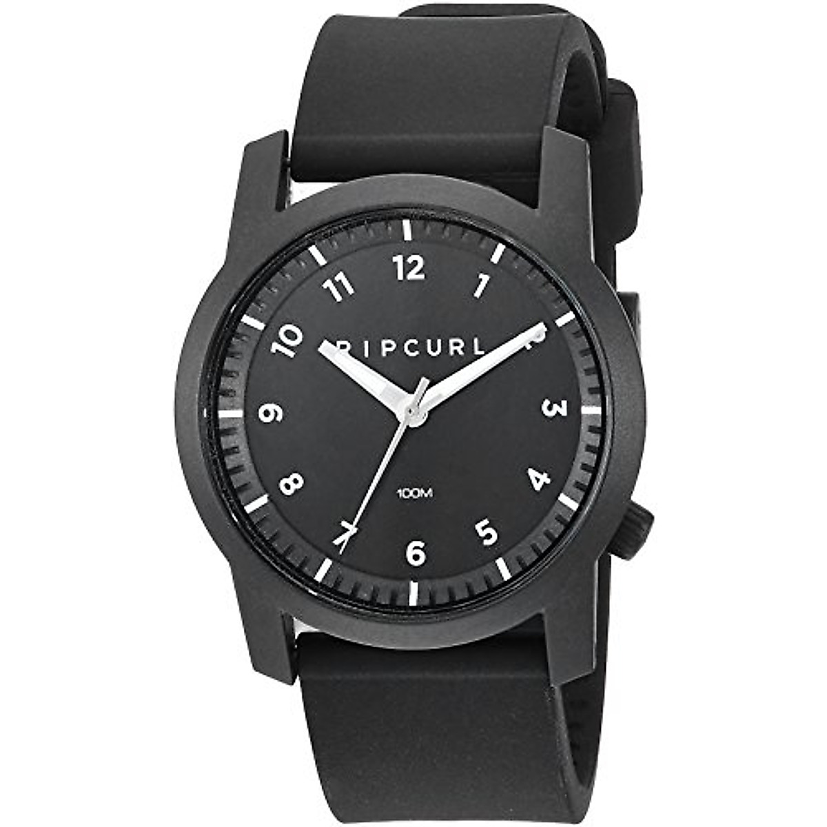 Rip Curl Men's Cambridge Quartz Sport Watch with Silicone Strap, Black, 22 (Model: A3088-BLK)