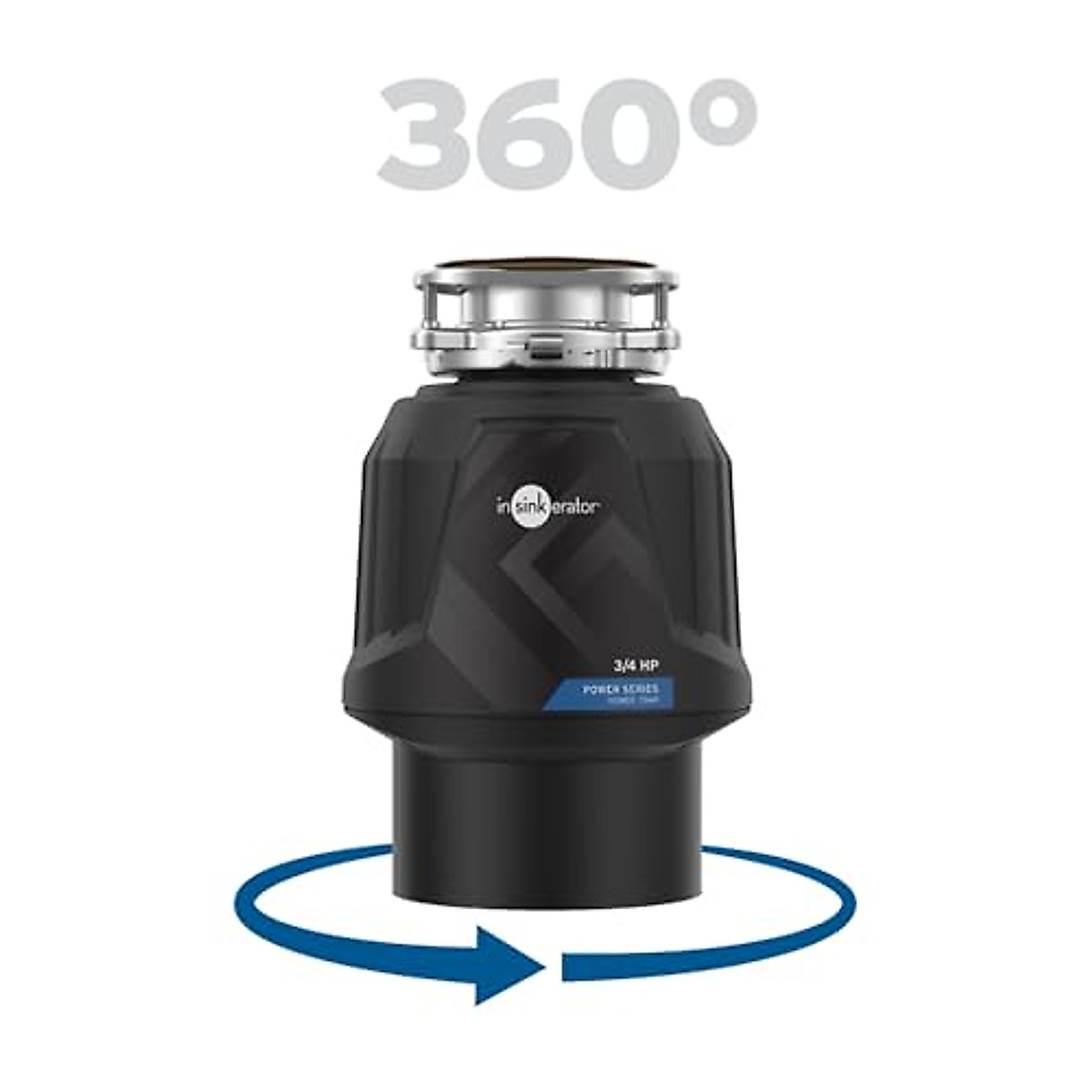 InSinkErator Power .75HP, 3/4 HP Garbage Disposal, Power Series EZ Connect Continuous Feed Food Waste Disposer, Black