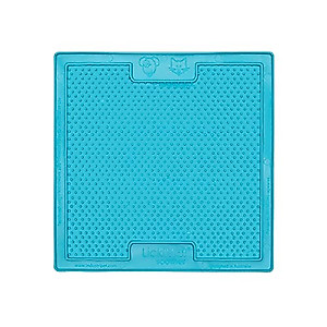 LickiMat 8"X8" 1 Piece Classic Soother Slow Feeder for Dogs Lick Mat Boredom Anxiety Reducer Perfect for Food Treats Yogurt Peanut Butter Fun Alternative to a Slow Feed Dog Bowl (Turquoise)