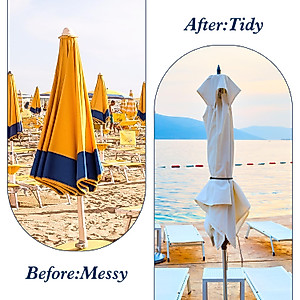 Cingfanlu 10 Pack Patio Umbrella Tie Strap with Outdoor Umbrella Strap Flexible Umbrella Tie Adjustable Securing Straps for Multipurpose Parasol Patio Accessory