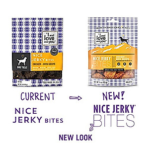 I and love and you Nice Jerky Bites - Grain Free Dog Treats, Chicken + Duck, 4-Ounce, Pack of 1