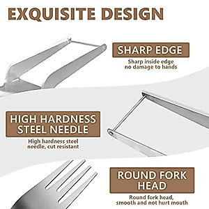 2 Pack Watermelon Fork Slicer Cutter, 2-in-1 Summer Watermelon Fruit Cutter, Portable Stainless steel Watermelon Slicer, Fruit Salad Knife Fork Carving Tool Kitchen Gadgets for Family Parties Camping