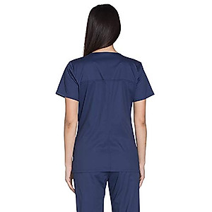 Scrubs for Women Workwear Core Stretch V-Neck Top, Soft Brushed Twill Plus Size WW630, 3XL, Black