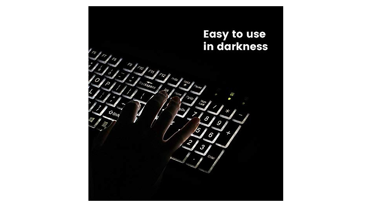 Perixx PERIBOARD-317 Wired Backlit USB Keyboard, Big Print Letter with ...