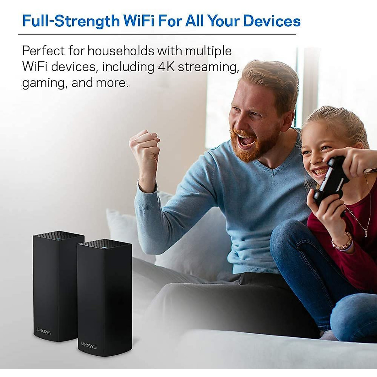 Linksys Velop Intelligent Mesh WiFi System Tri-Band, 1-Pack Black (AC2200)