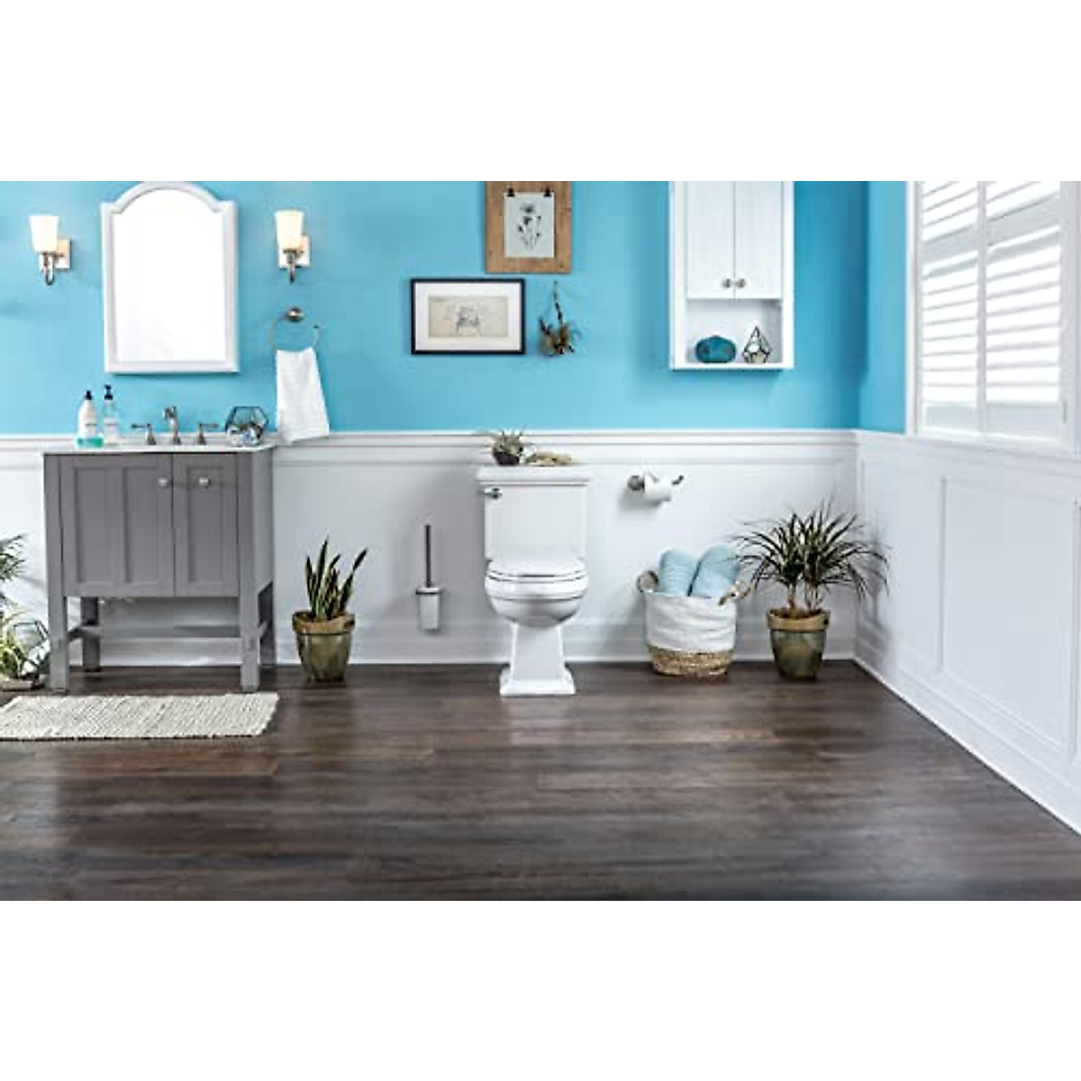 Miseno MNO240C2BWH Miseno MNO240C Santi Two-Piece High-Efficiency Toilet with Elongated Chair Height Bowl - Includes Soft Close Seat, Wax Ring Kit, and Classic Style Tank Lid