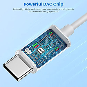 ACAGET USB C Headphones, Wired Earphones for Pixel 7 6a USB Type C Headphone with Microphone HiFi Stereo USB C Earbuds for Samsung Galaxy A53 S23 S22 Ultra S21 FE Z Fold Flip 4 Oneplus 10 Pro 9 White