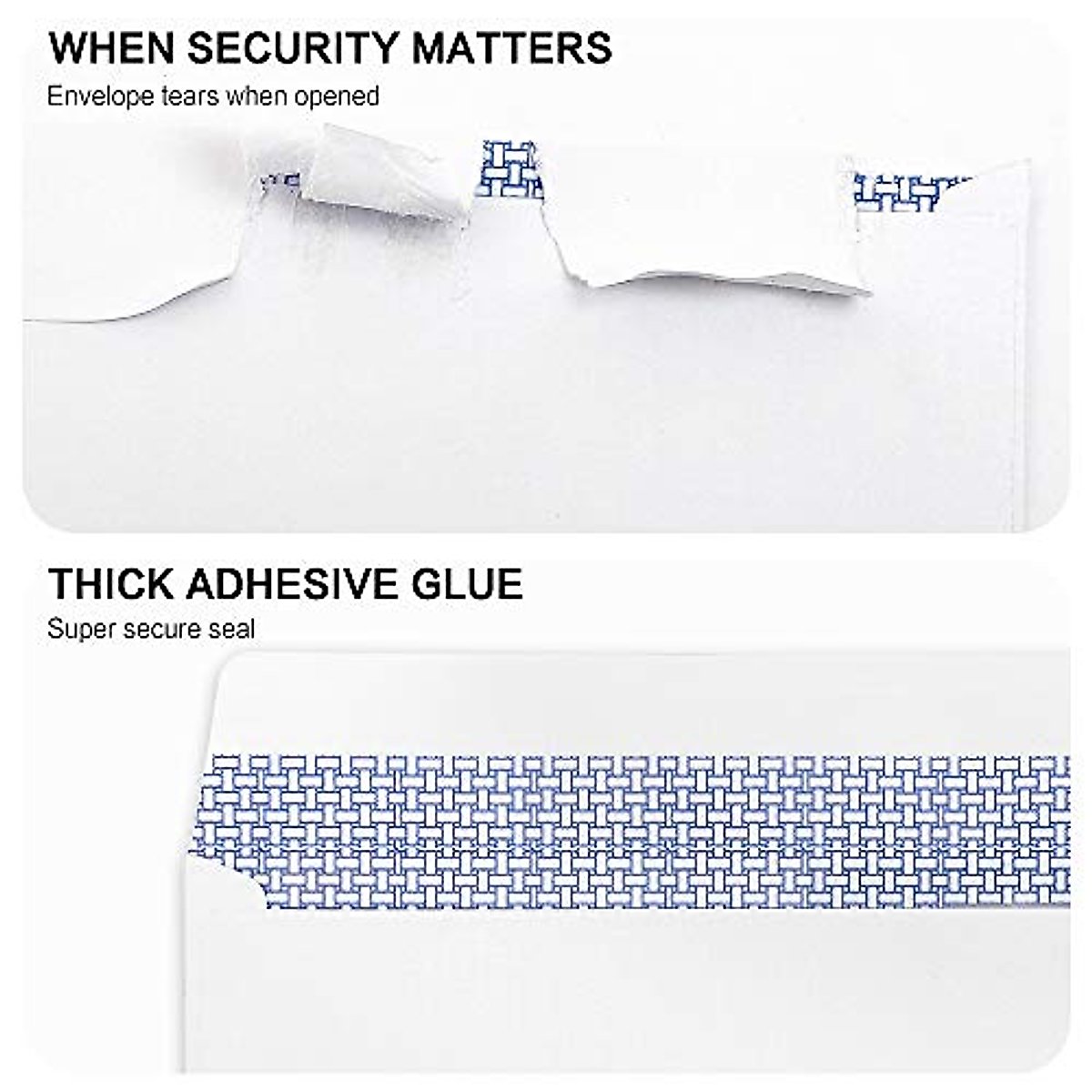 500#10 Single Left Window SELF Seal Security Envelopes, Designed for QuickBooks Invoices & Business Statements, Computer Printed Checks Peel and Seal Flap Number 10 Size 4-1/8 x 9-1/2 Inches, 24 LB