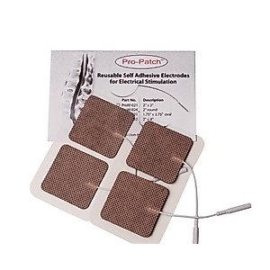 10 Resealable Pack of 4 Electrodes Each Total 40 Electrodes - ESA Medical Premium 40 Electrodes 2.0" x 2.0" Sqaure Tan Cloth Electrode Pads with US Made Gel Adhesive by Pro-Patch®