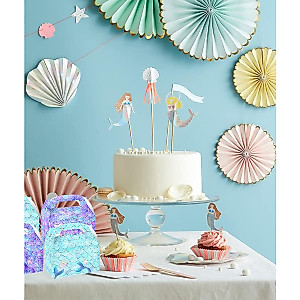 Cieovo 24 Pack Mermaid Party Favor Goodie Gift Boxes, Mermaid Paper Gift Boxes Bags for Under The Sea Theme Kids Birthday Wedding Baby Shower Party Supplies Decoration