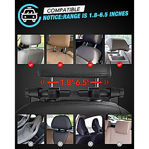 JZCreater Car Headrest Pillow, Car Seat Head Neck Support Pillow, Sleeping Travel Cushion Pillow, Baby Head Support, 360 Degree Adjustable Long Trip Rest Headrest Pillow for Kids Adult, Black