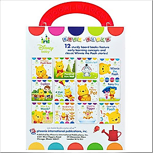 Disney Baby: Winnie the Pooh - My First Library - 12 Board Book Set - First Words, Counting, and More! - PI Kids