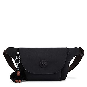Kipling Womens Women's Arvin Pouch, Waist Strap, Medium Bag, Nylon Travel Pouch, Black Tonal, 6 L x 4.75 H 3.5 D US