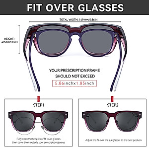 IGnaef Polarized Sunglasses Fit Over Glasses for Women Men Anti Glare UV Protection Over Glasses Sunglasses