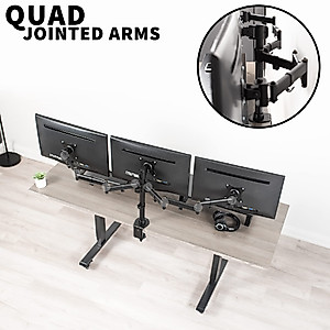 VIVO Triple Monitor Adjustable Heavy Duty Mount, Articulating Stand for 3 LCD Screens up to 24 inches STAND-V003M